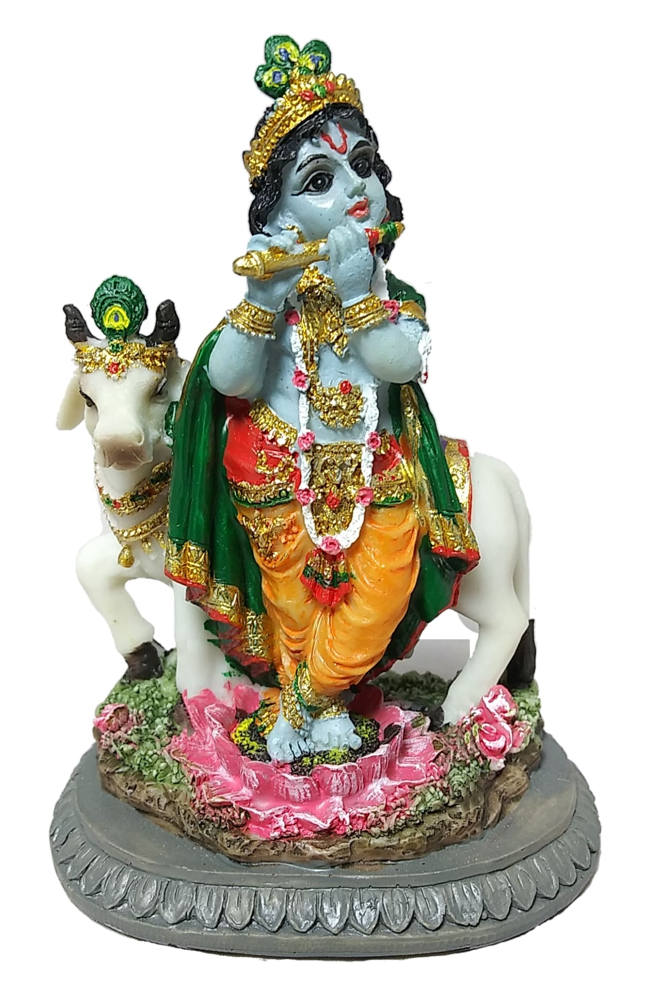 Krishna with Cow 2.25": Krishna Culture
