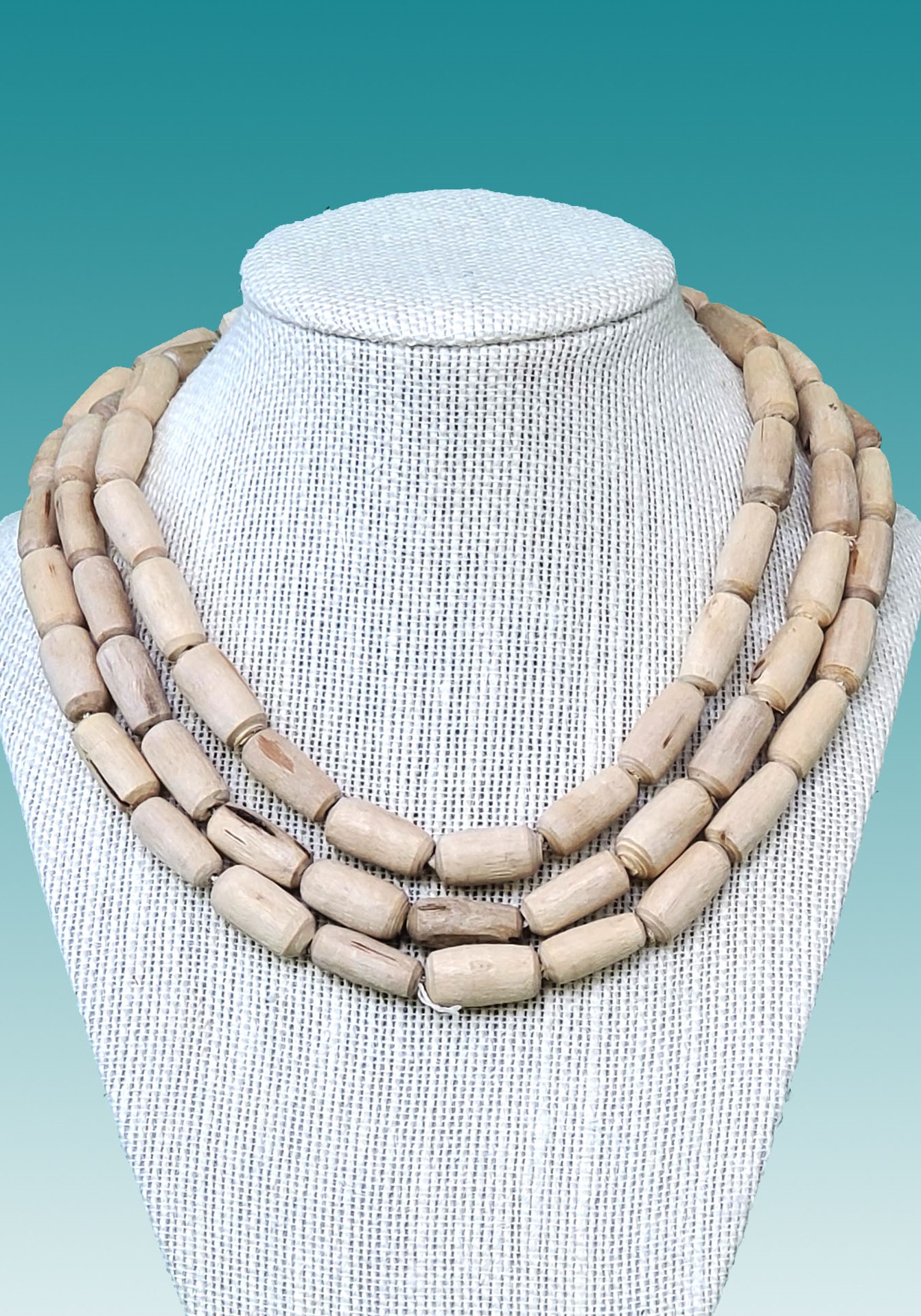 Big Big Barrel Tulasi Neck Beads 48”: Krishna Culture