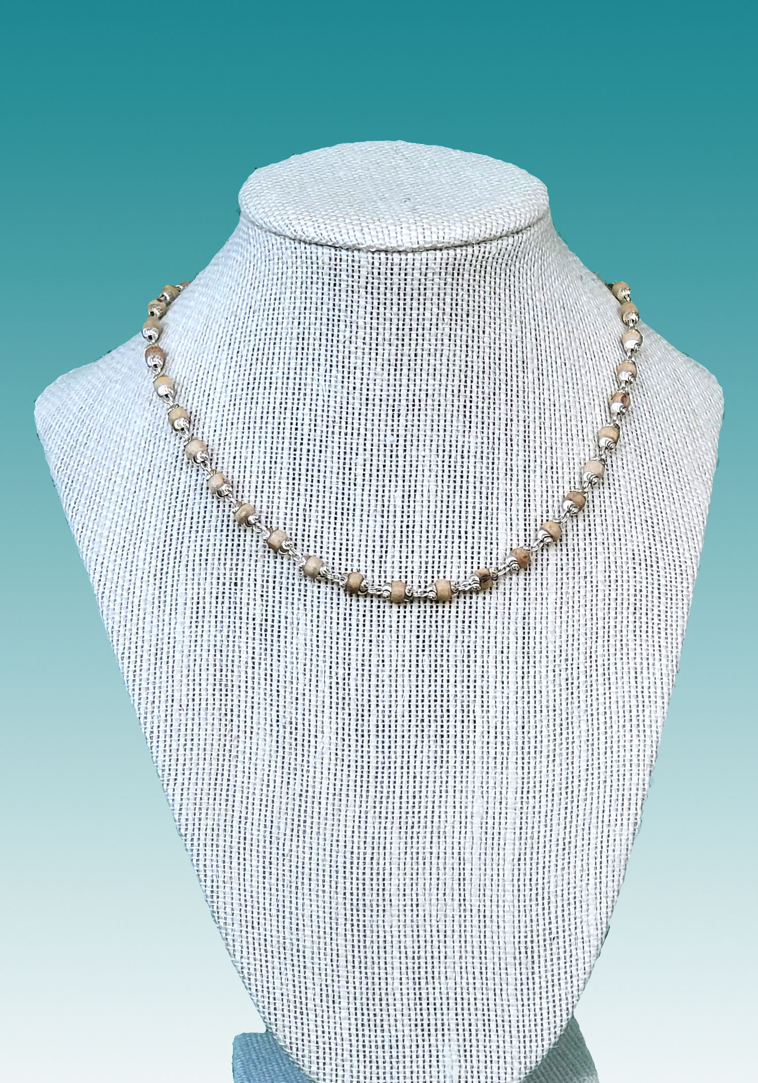 Silver & Tulsi Larger Neck Beads: Krishna Culture