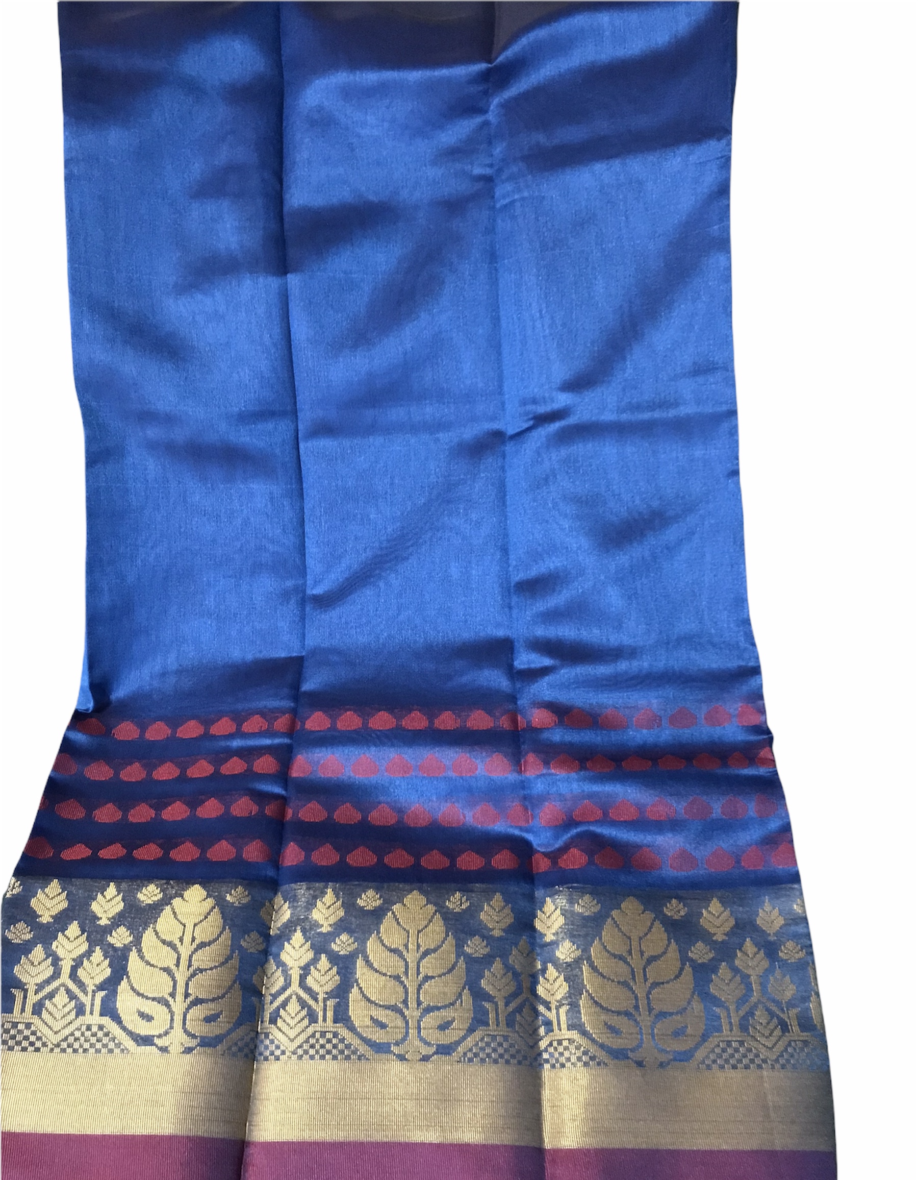 Electric Blue Kora Lightweight Saree: Krishna Culture