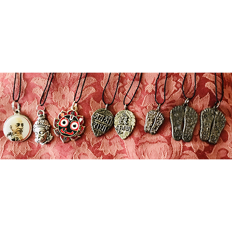 Black Thread necklace with Metal Pendants: Krishna Culture