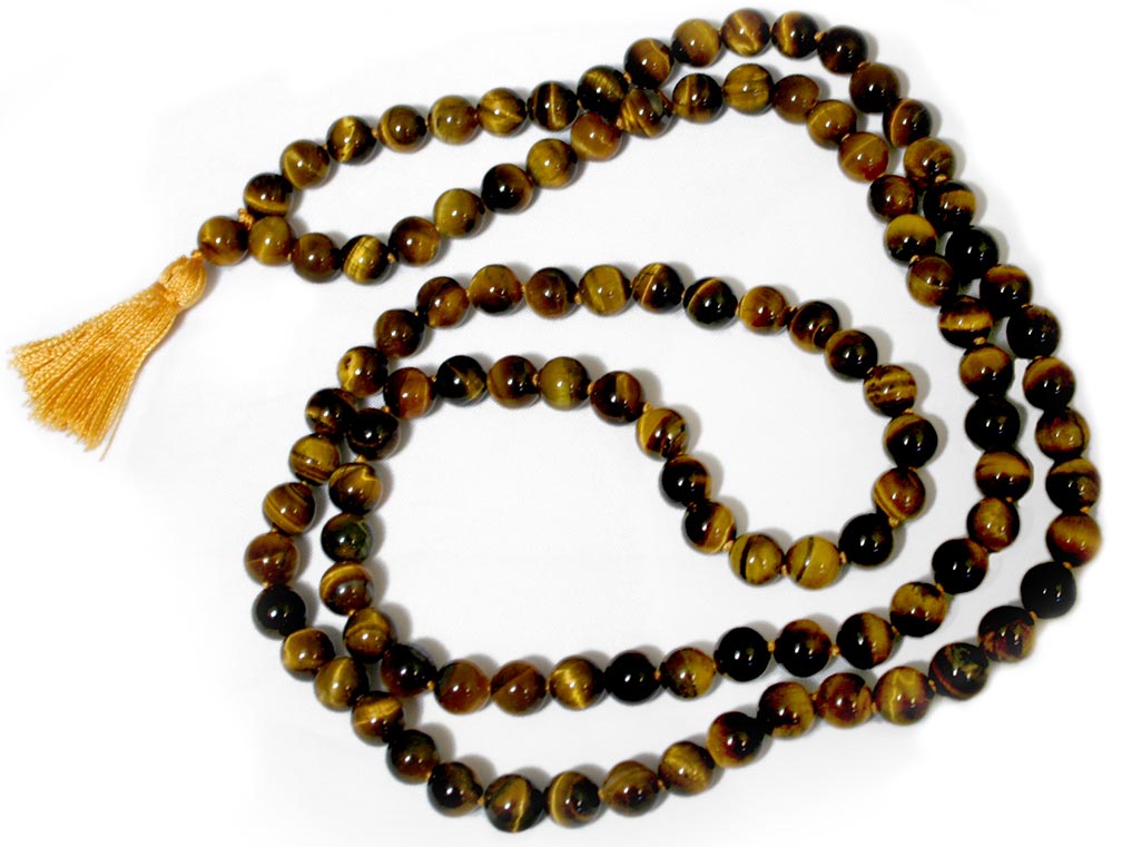 Tiger's Eye Japa Beads 8mm: Krishna Culture